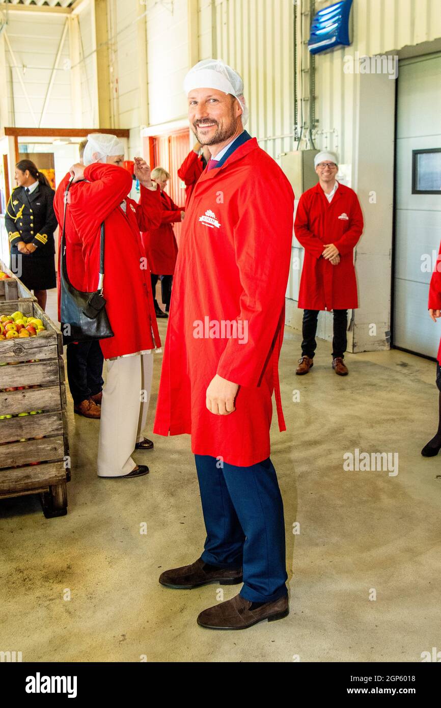 Crown Prince Haakon of Norway during a visit to Askim Frukt- og ...
