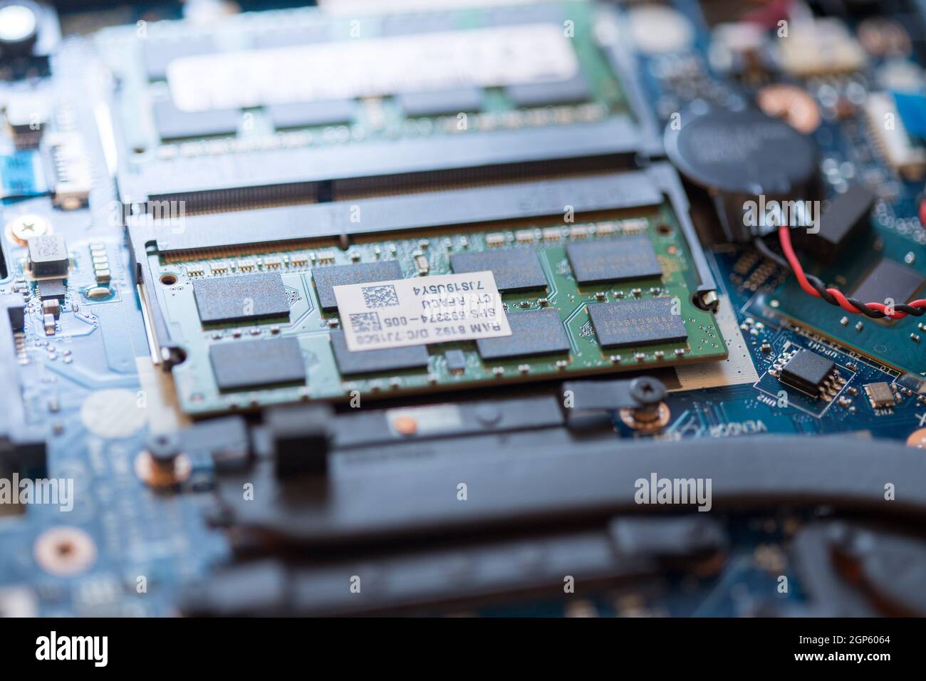 Computer chip on a circuit board, close up; Computer technology Stock ...
