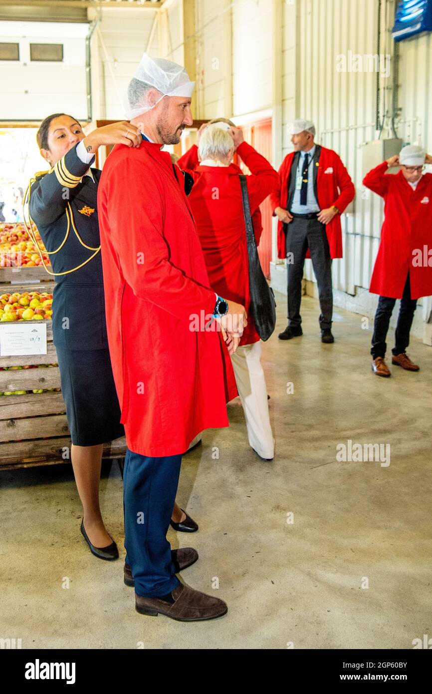 Crown Prince Haakon of Norway during a visit to Askim Frukt- og ...