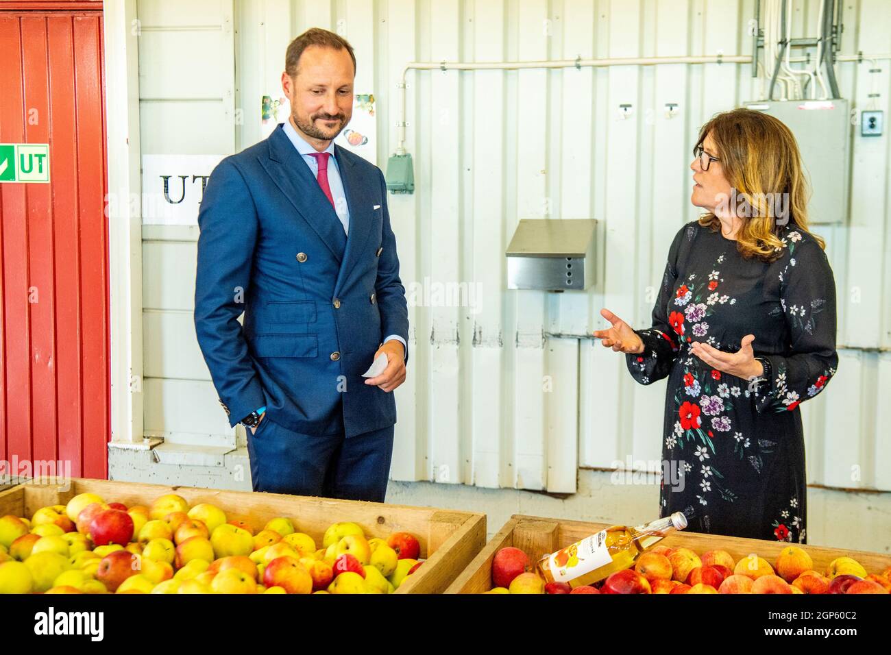 Crown Prince Haakon of Norway during a visit to Askim Frukt- og ...