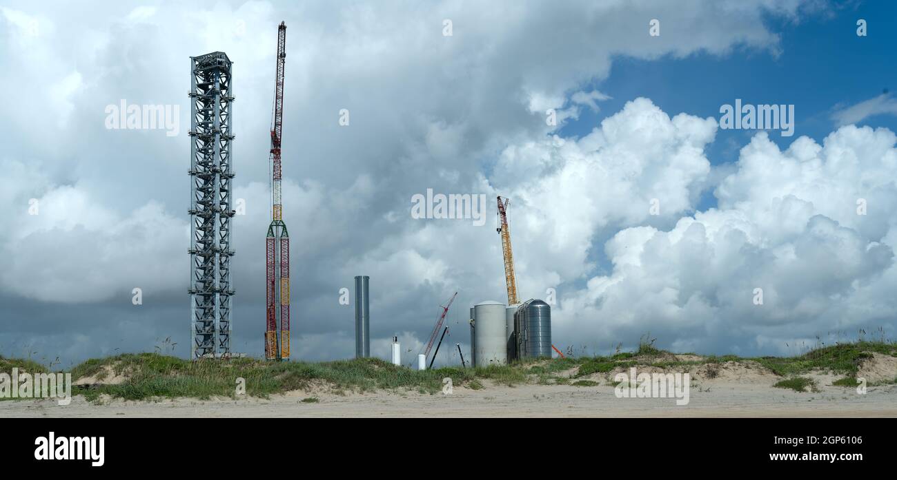 EL PASO, UNITED STATES - Jul 31, 2021: The construction of rockets ...