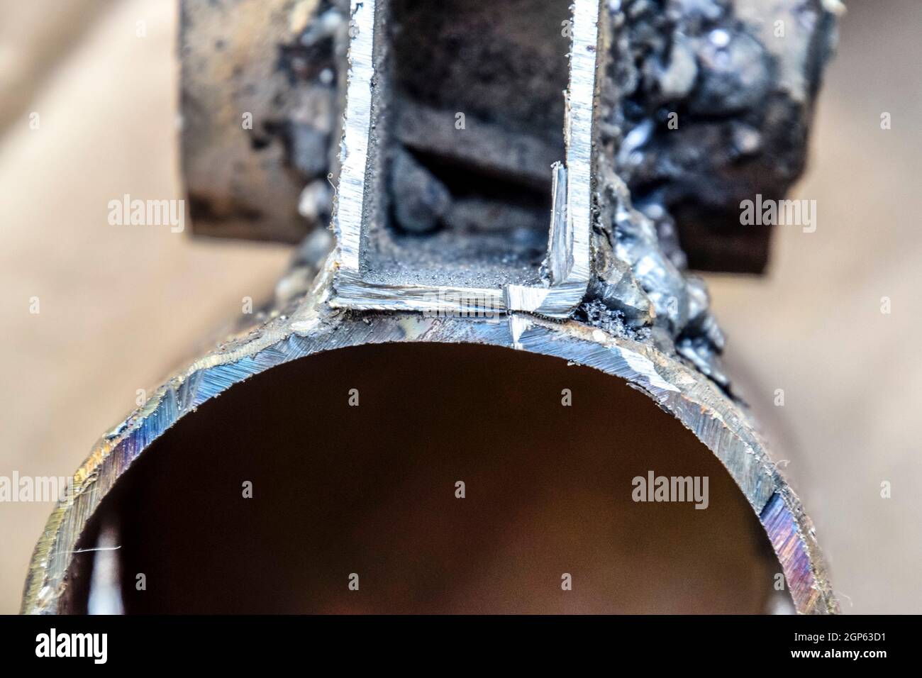 Welding parts racks rods by electric welding. Traces of the use of ...