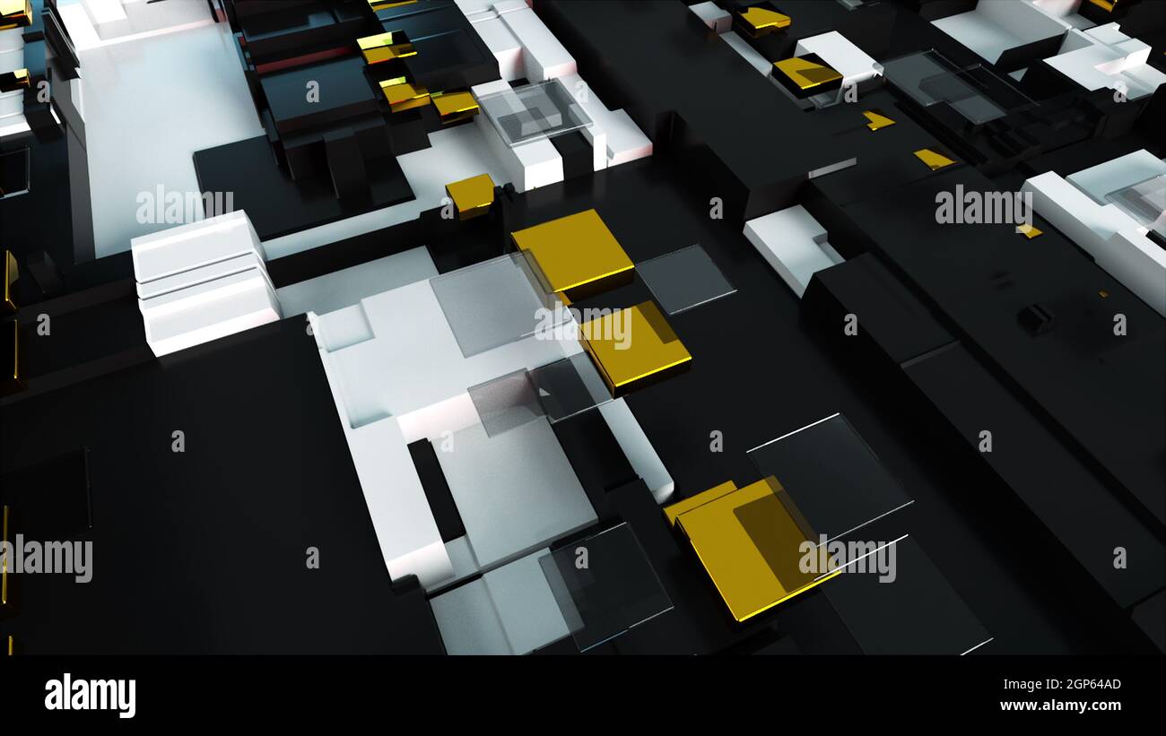 3d render technology background. Abstract geometry surface, computer ...