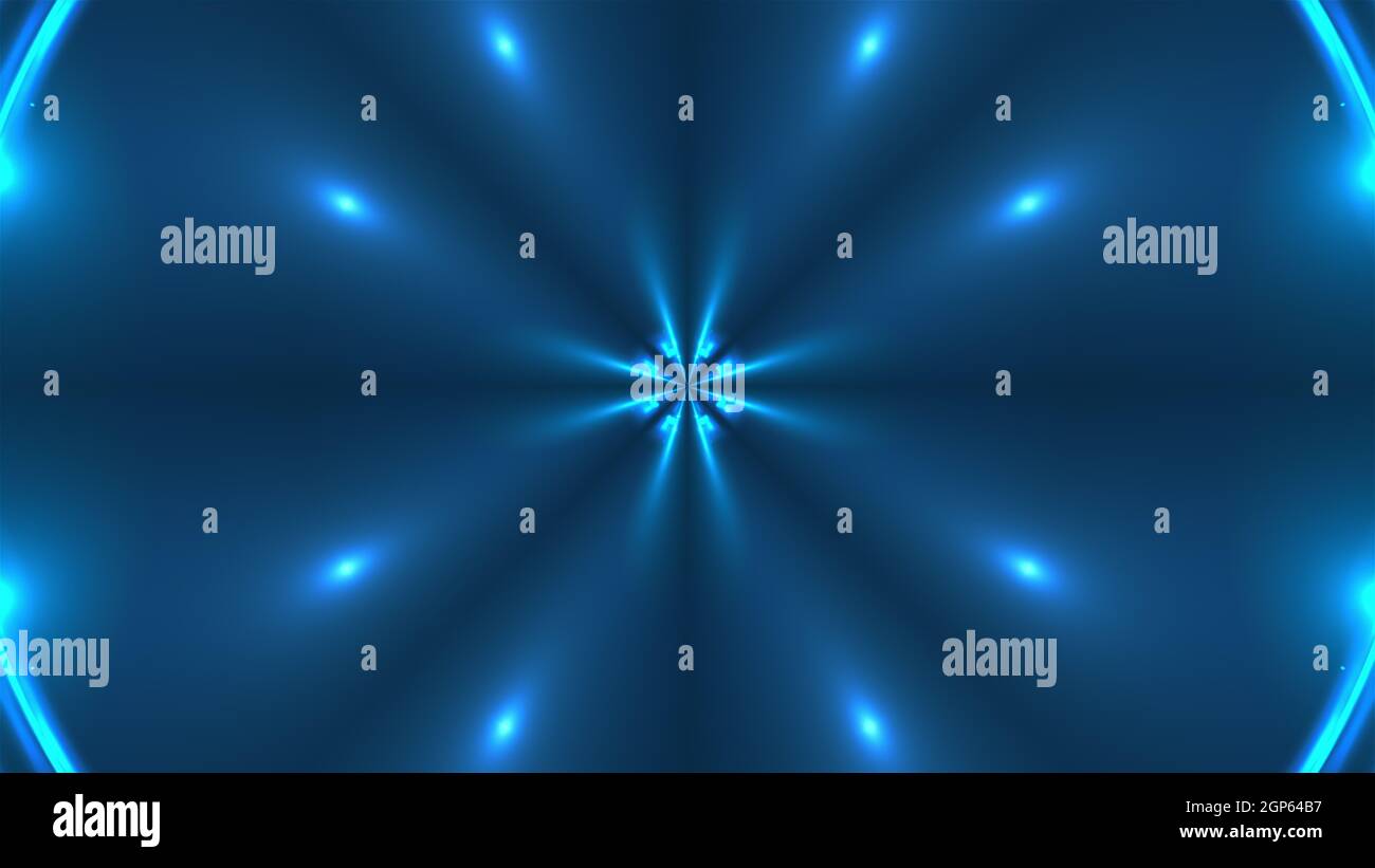 3d render of blue fractal glares with glowing effects. Computer ...