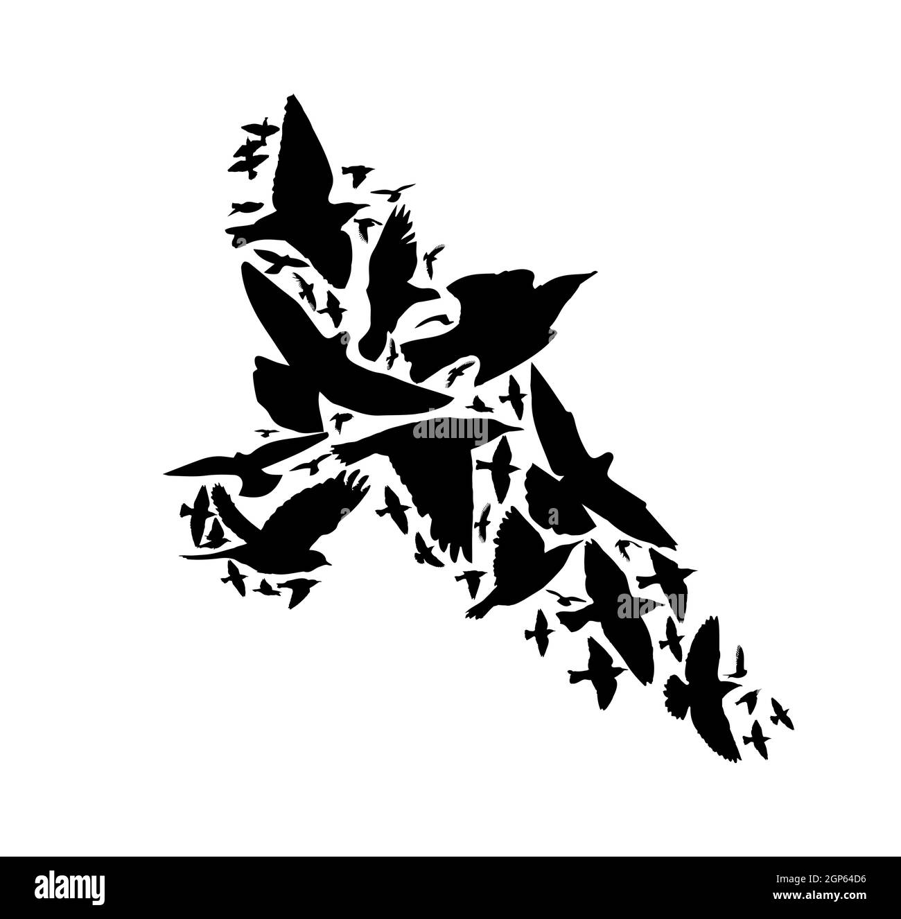 Abstraction bird in flight Vector illustration Stock Vector Image & Art ...