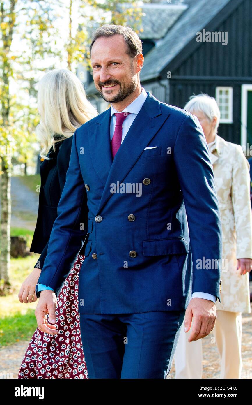 Crown Prince Haakon of Norway during a visit to Høytorp Fort in Mysen ...