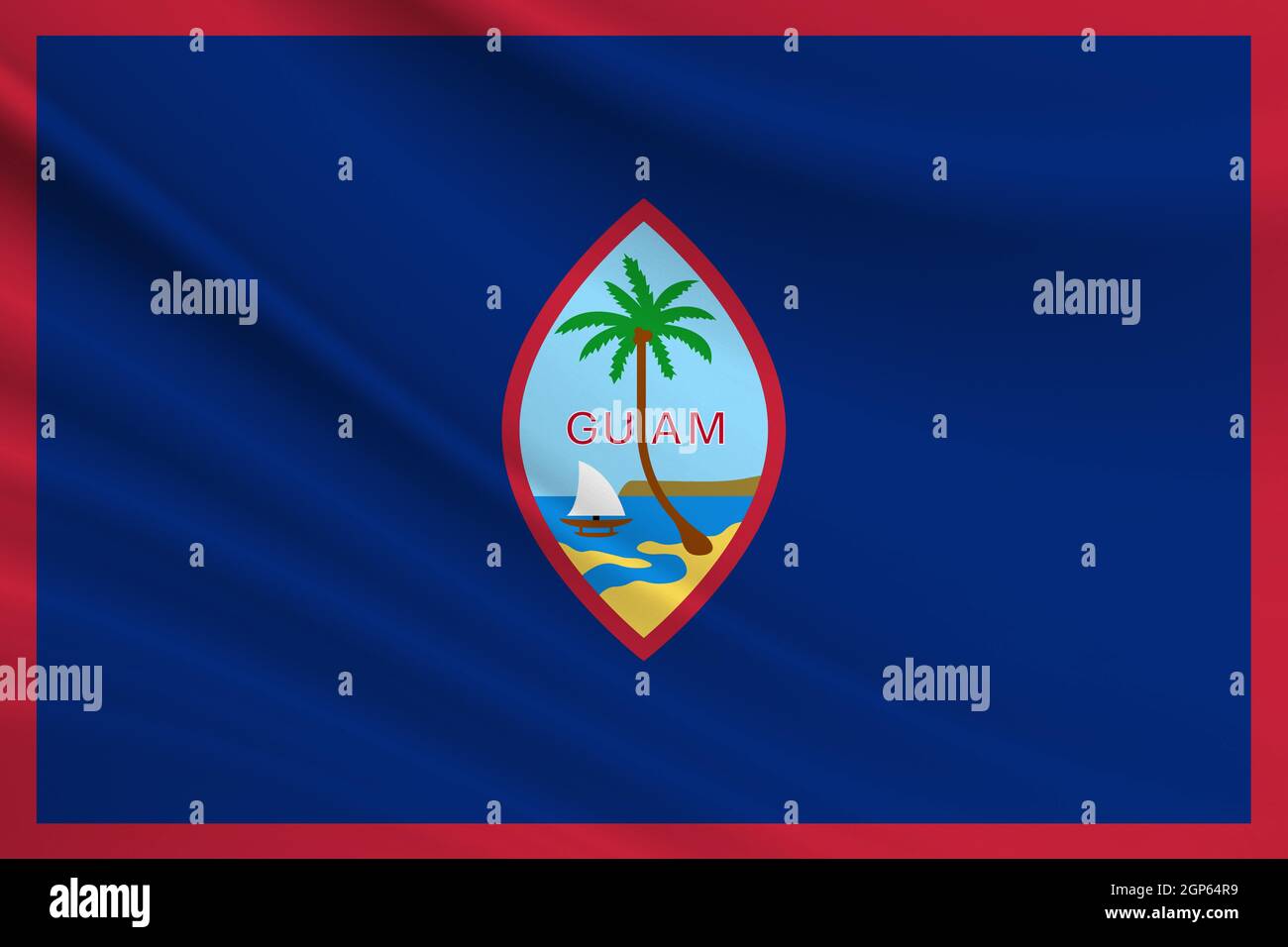 Flag of Guam. Fabric texture of the flag of Guam Stock Photo - Alamy
