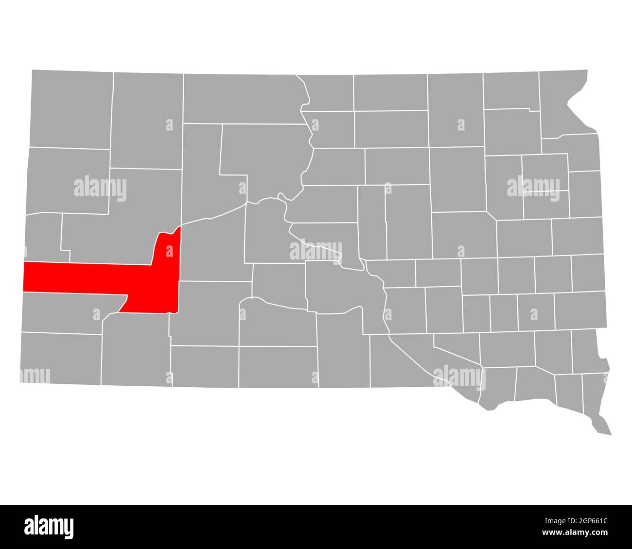Map of Pennington in South Dakota Stock Photo - Alamy