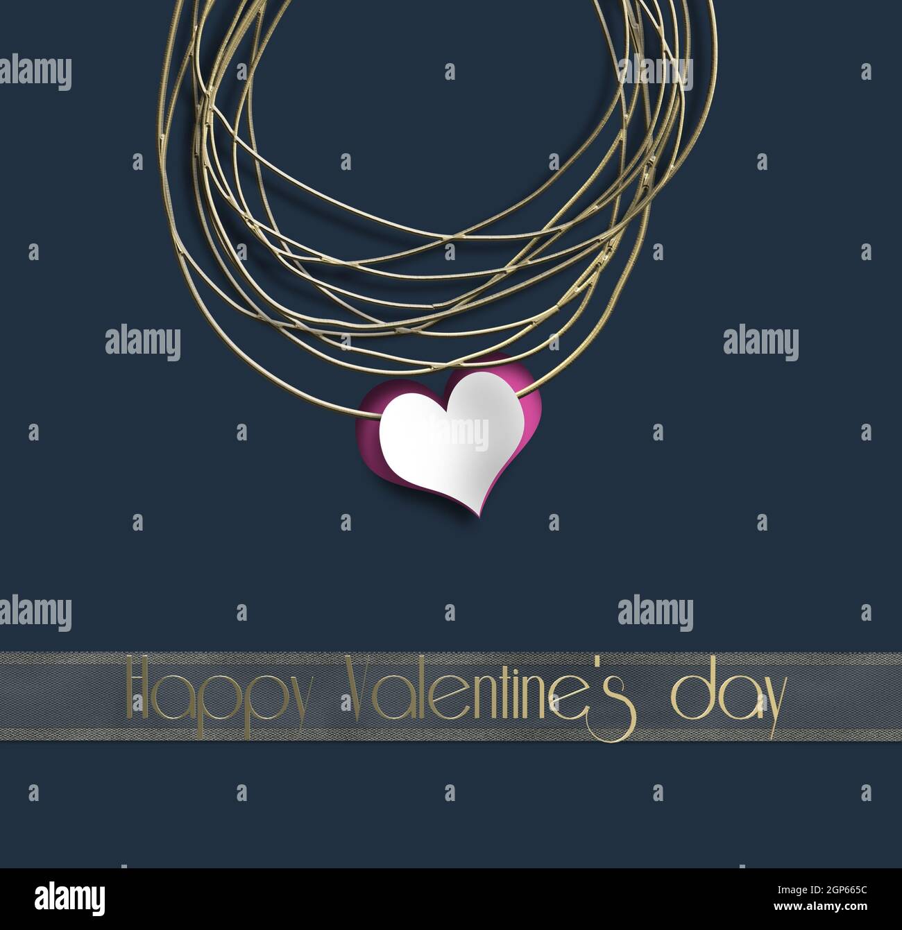 Luxury Elegant Happy valentine day template design. Gold frame, heart ...