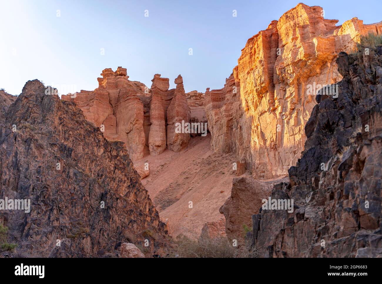 Beautiful sunset in Charyn canyon near Almaty city, Kazakhstan Stock ...