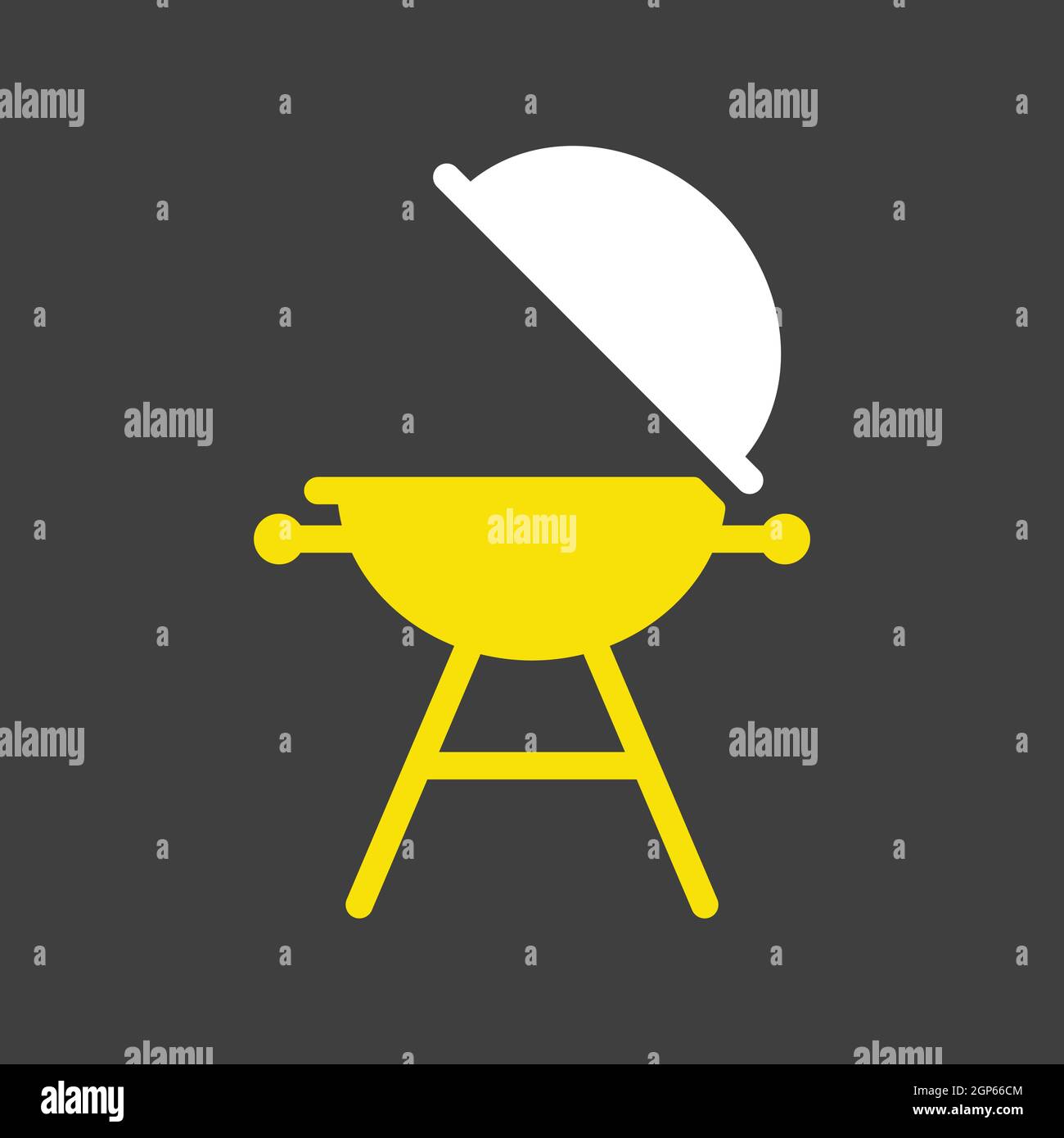 Grill barbeque cookout vector glyph icon on dark background. Graph ...