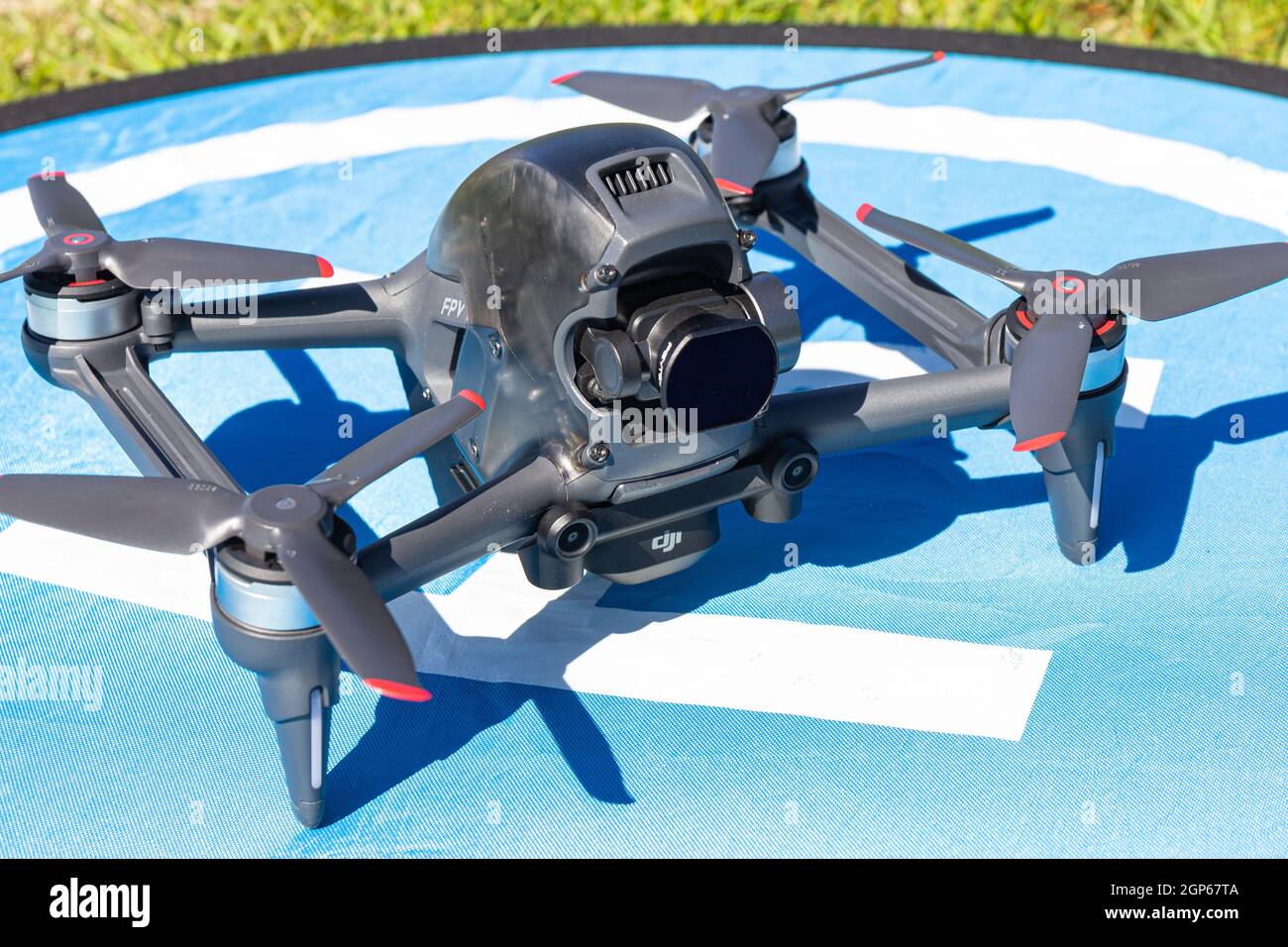 Moscow Russia - 30 may 2021: Close-up picture new aerial DJI FPV drone ...