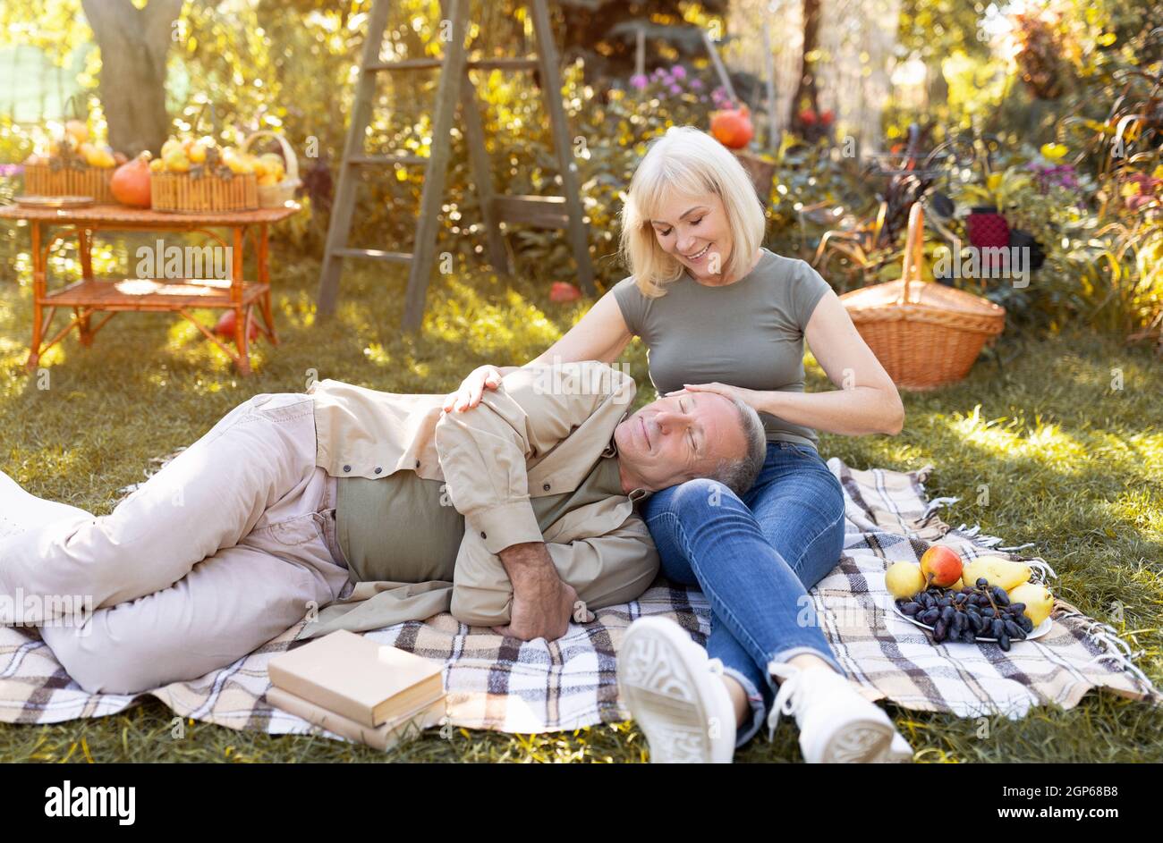 Garden elderly person legs hi-res stock photography and images - Alamy