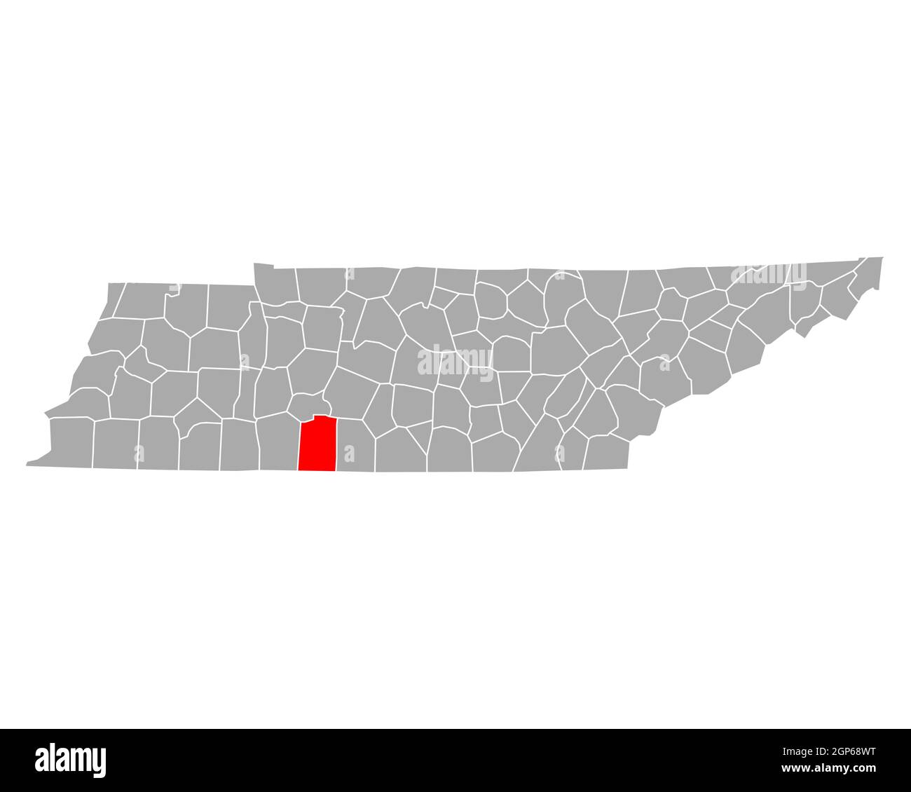 Map of Lawrence in Tennessee Stock Photo - Alamy