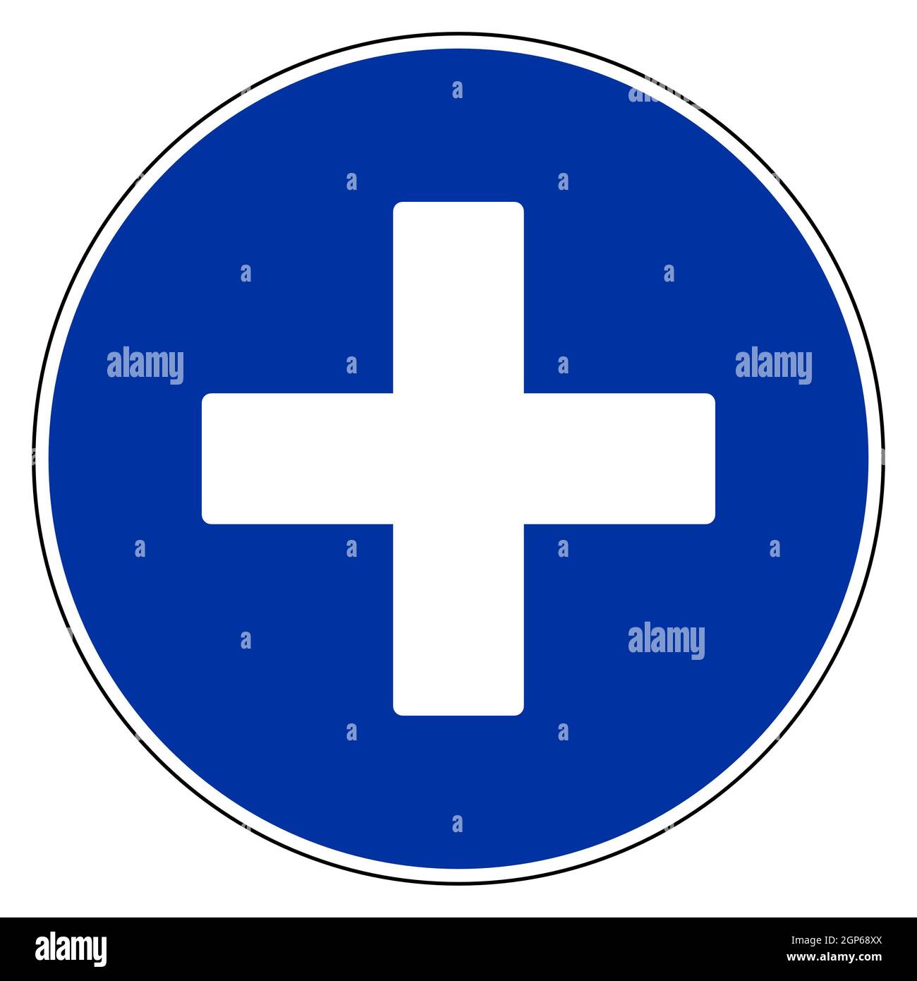 Plus and blue sign Stock Photo - Alamy