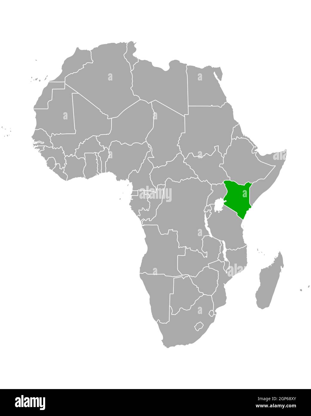 Map of Kenya in Africa Stock Photo - Alamy