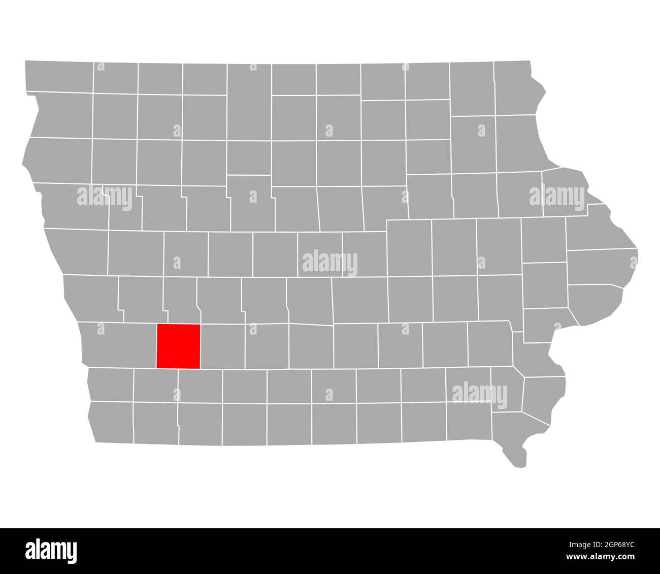 Map of Cass in Iowa Stock Photo - Alamy