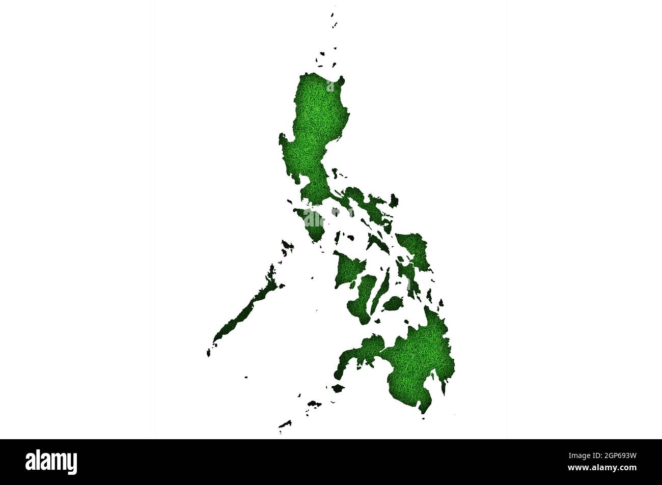 Map of Philippines on green felt Stock Photo - Alamy