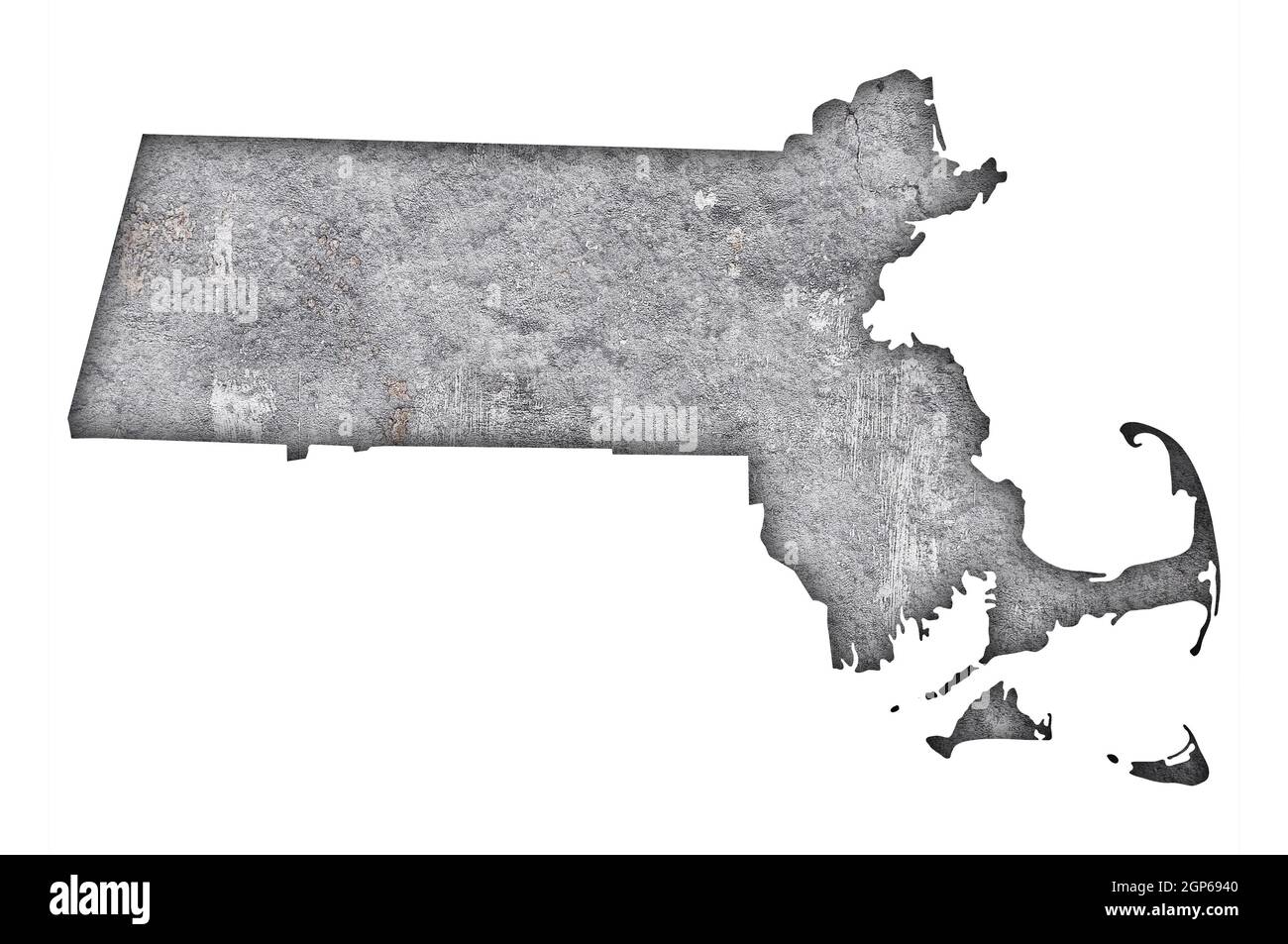 Map of Massachusetts on weathered concrete Stock Photo - Alamy
