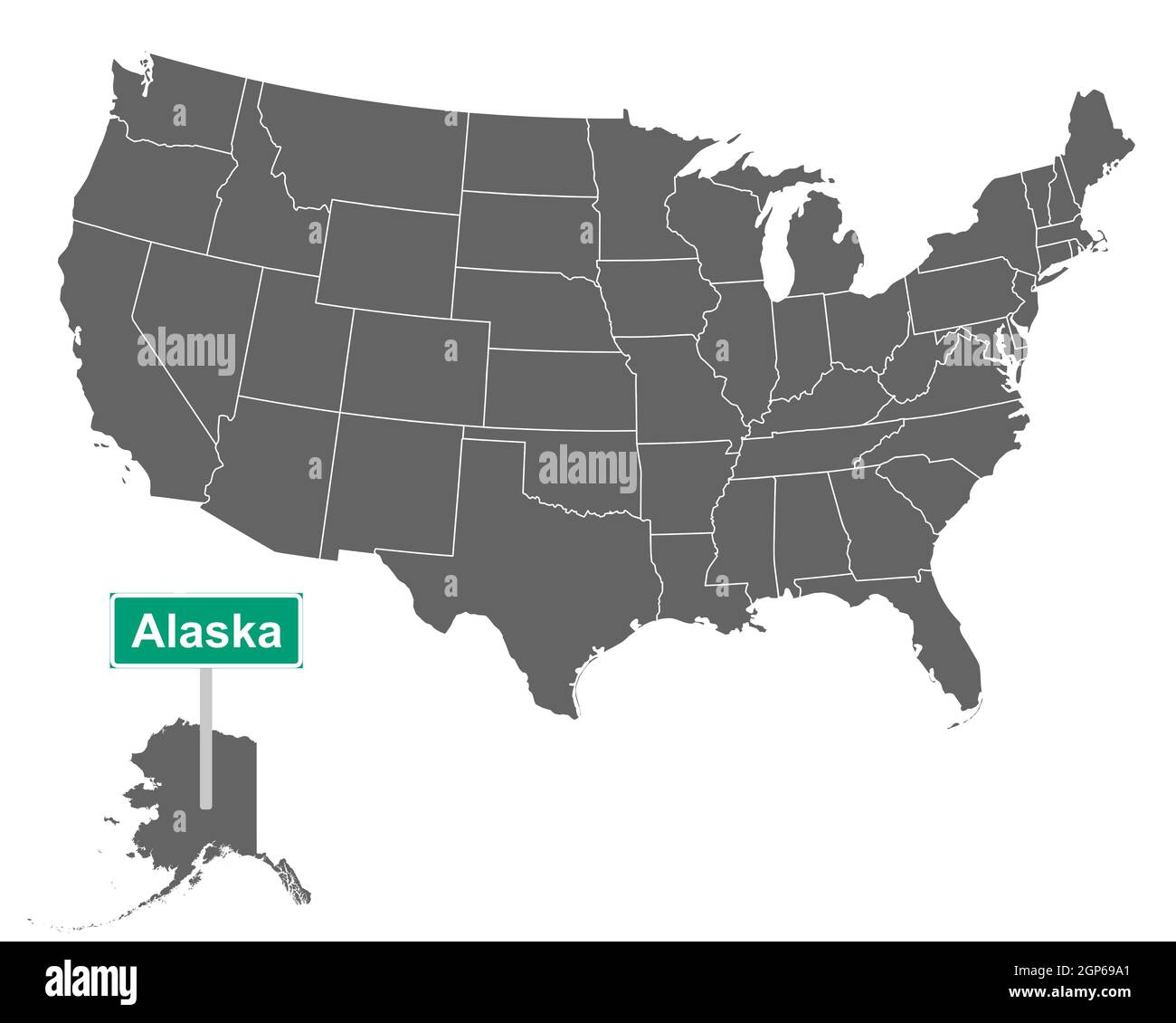 Alaska road map hi-res stock photography and images - Alamy