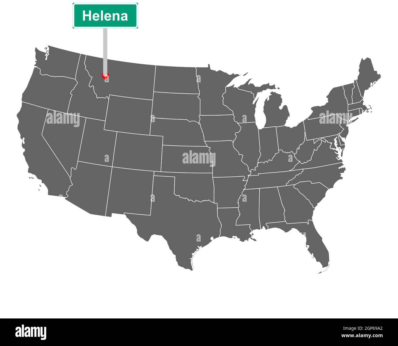 Helena city limit sign and map of USA Stock Photo - Alamy