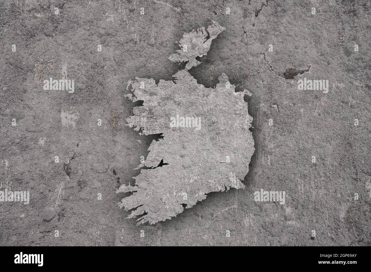 Map of Ireland on weathered concrete Stock Photo - Alamy