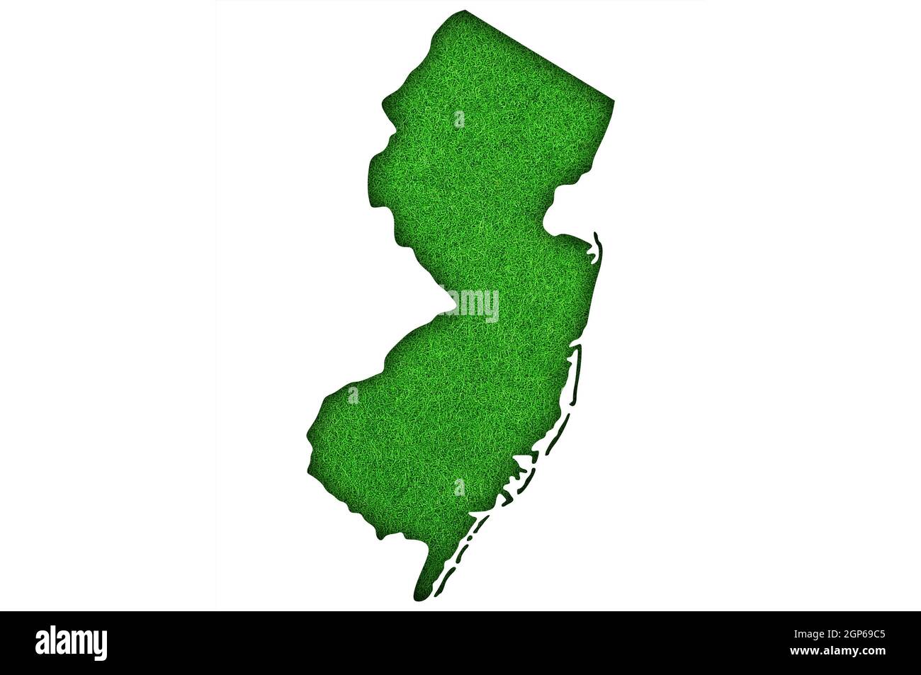 Map of New Jersey on green felt Stock Photo - Alamy
