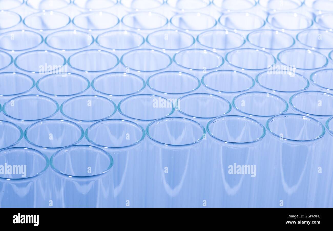 Close up of clean test glasses in chemistry or science laboratory Stock ...