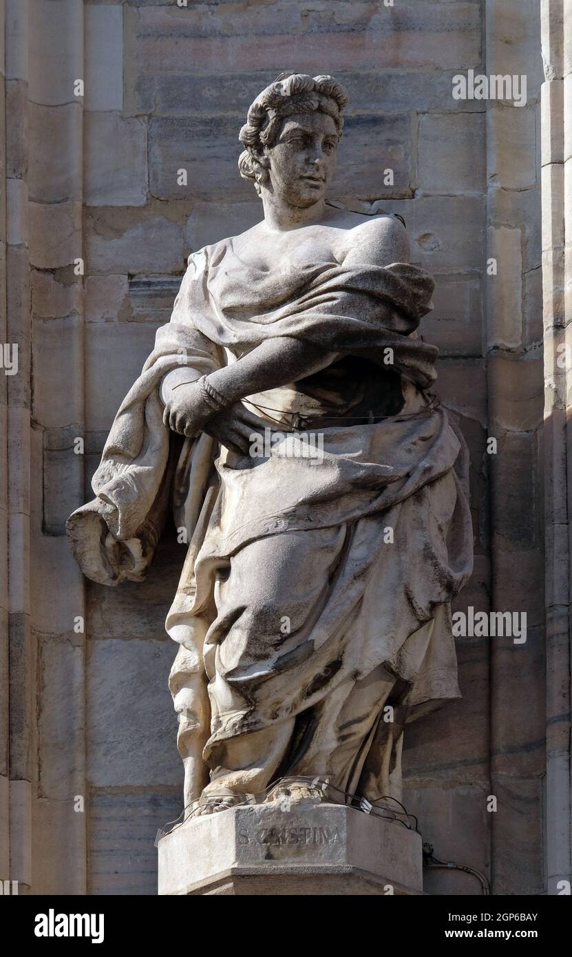 Saint Christina, statue on the Milan Cathedral, Duomo di Santa Maria ...