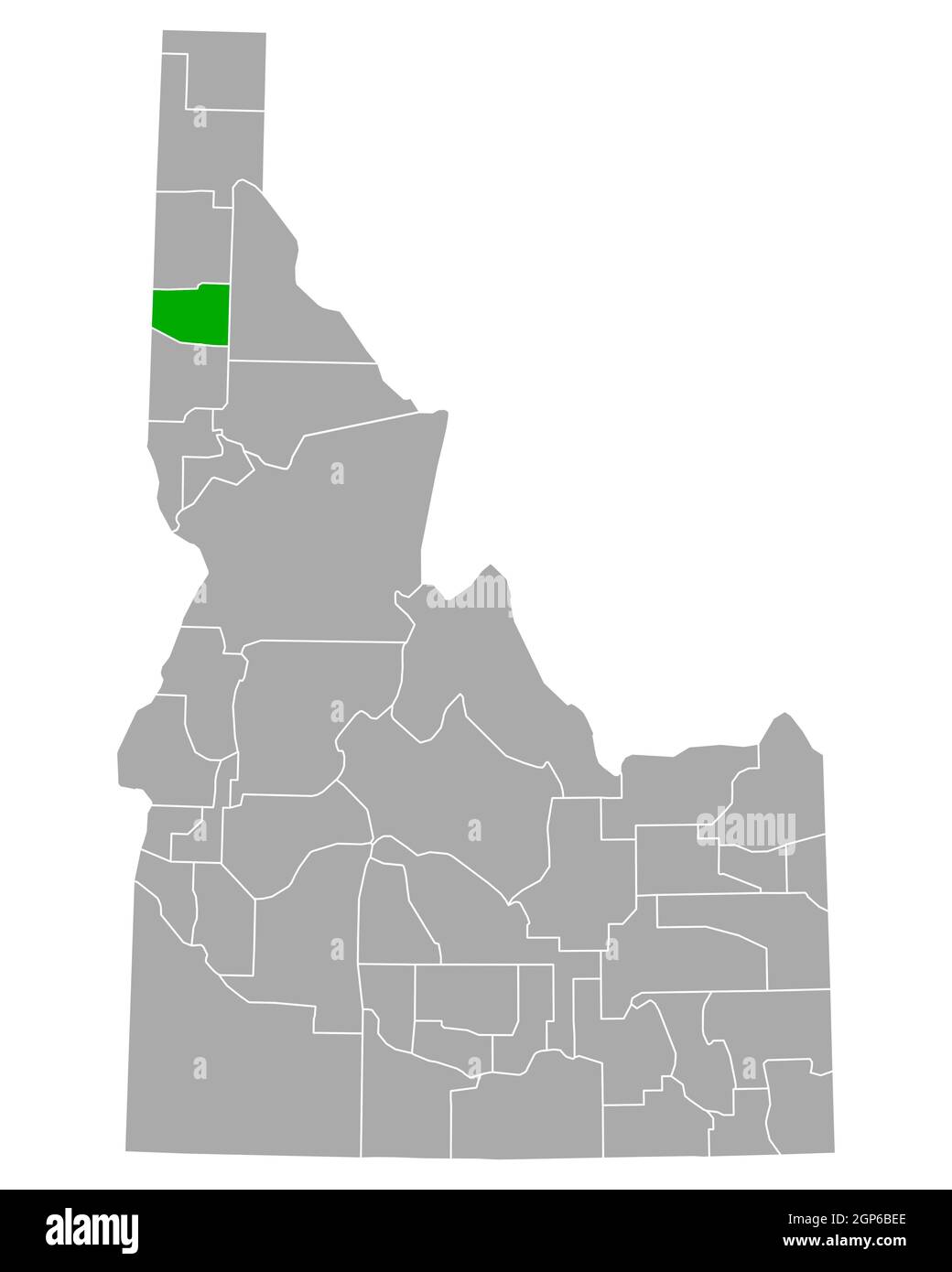 Map of Benewah in Idaho Stock Photo - Alamy