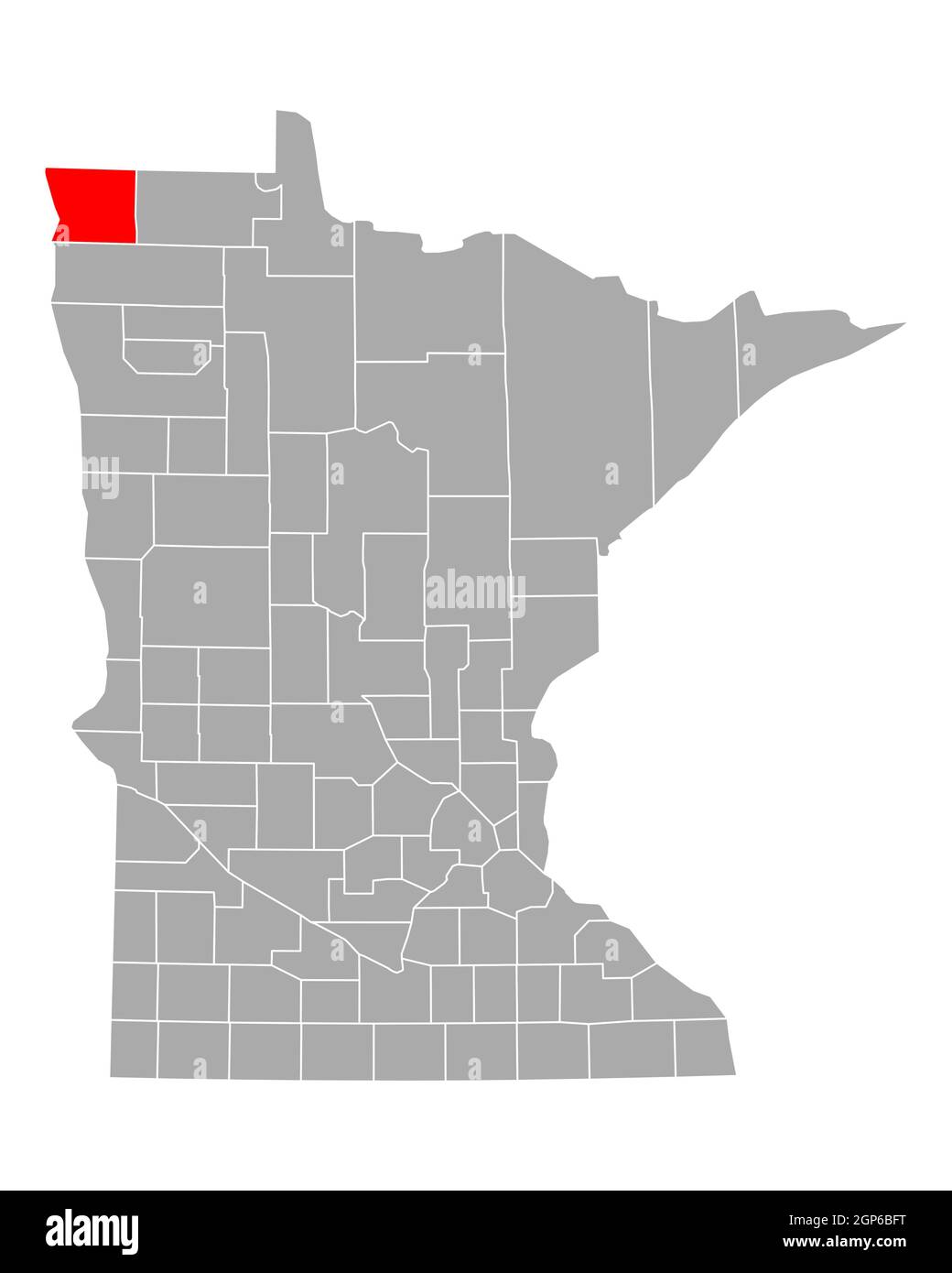 Map of Kittson in Minnesota Stock Photo - Alamy