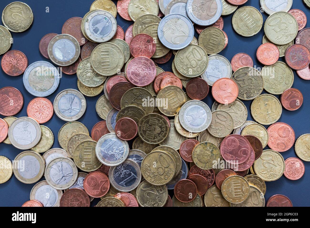 Coins stacked on each other, close up picture, money concept Stock ...