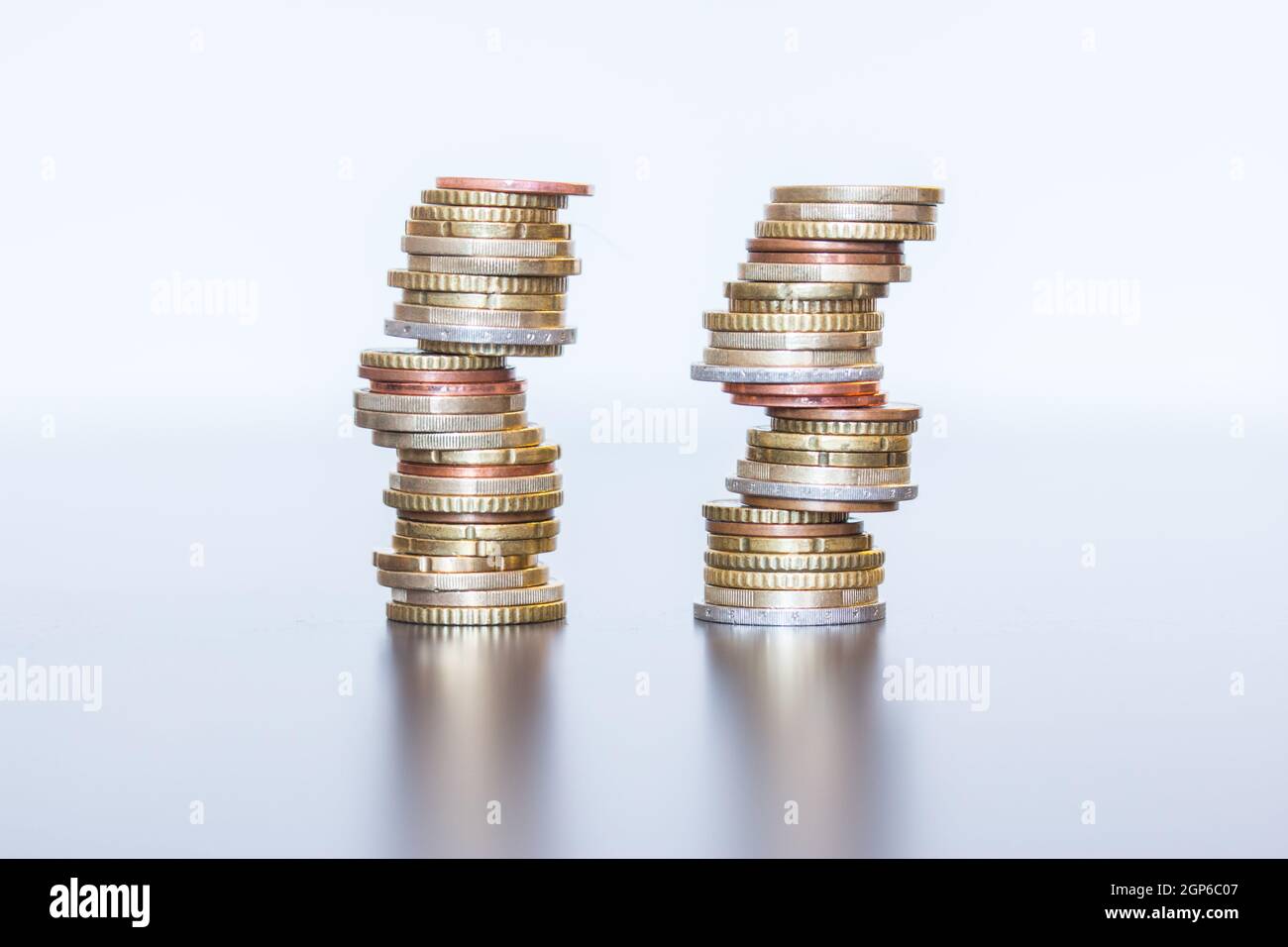 Coins stacked on each other, close up picture, money concept Stock ...