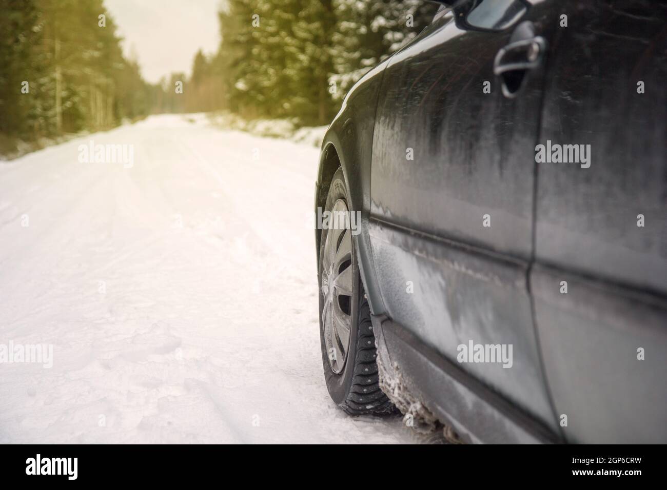 Driving car through forest hi-res stock photography and images - Alamy