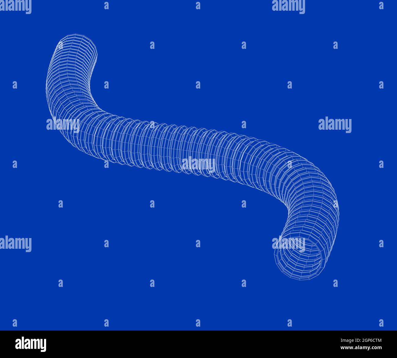 3D wire-frame model of corrugated pipe Stock Photo - Alamy