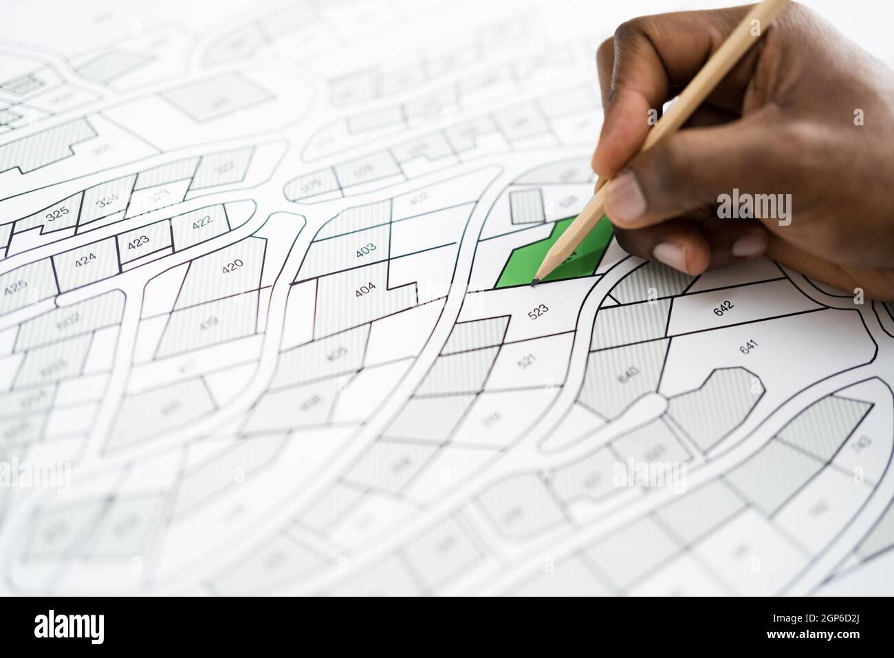 Land Map And Urban Building Project Plan Or Plot Stock Photo - Alamy