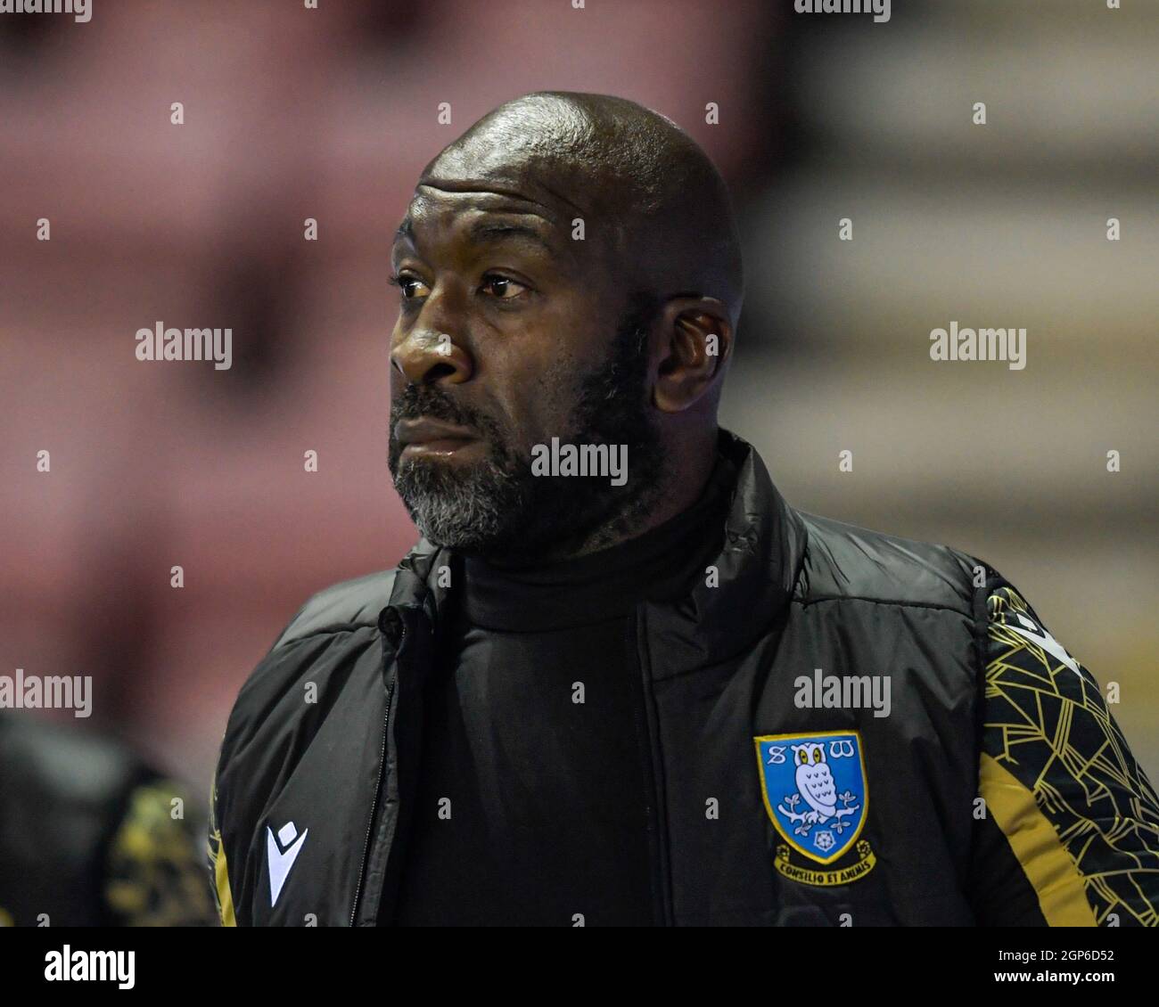 Darren Moore manager of Sheffield Wednesday walks to the technical area ...