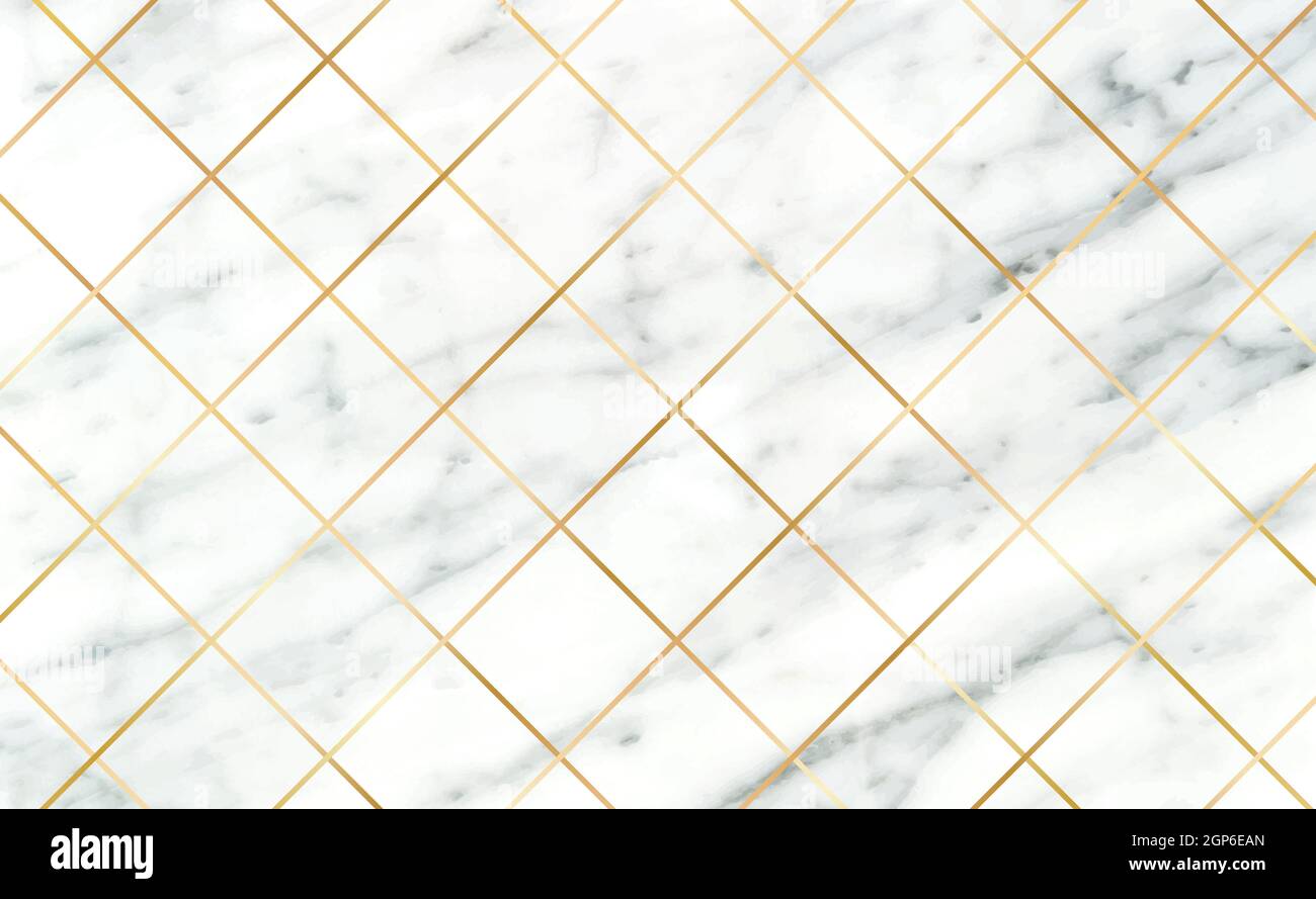 Stone tiles, texture white with black marble background, golden lines ...