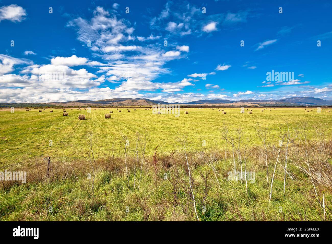 Krbava field. Scenic rural landscape of Lika region, central Croatia ...