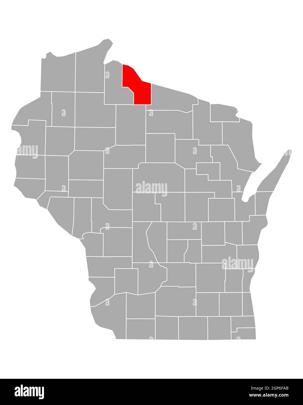 Map of Iron in Wisconsin Stock Photo - Alamy