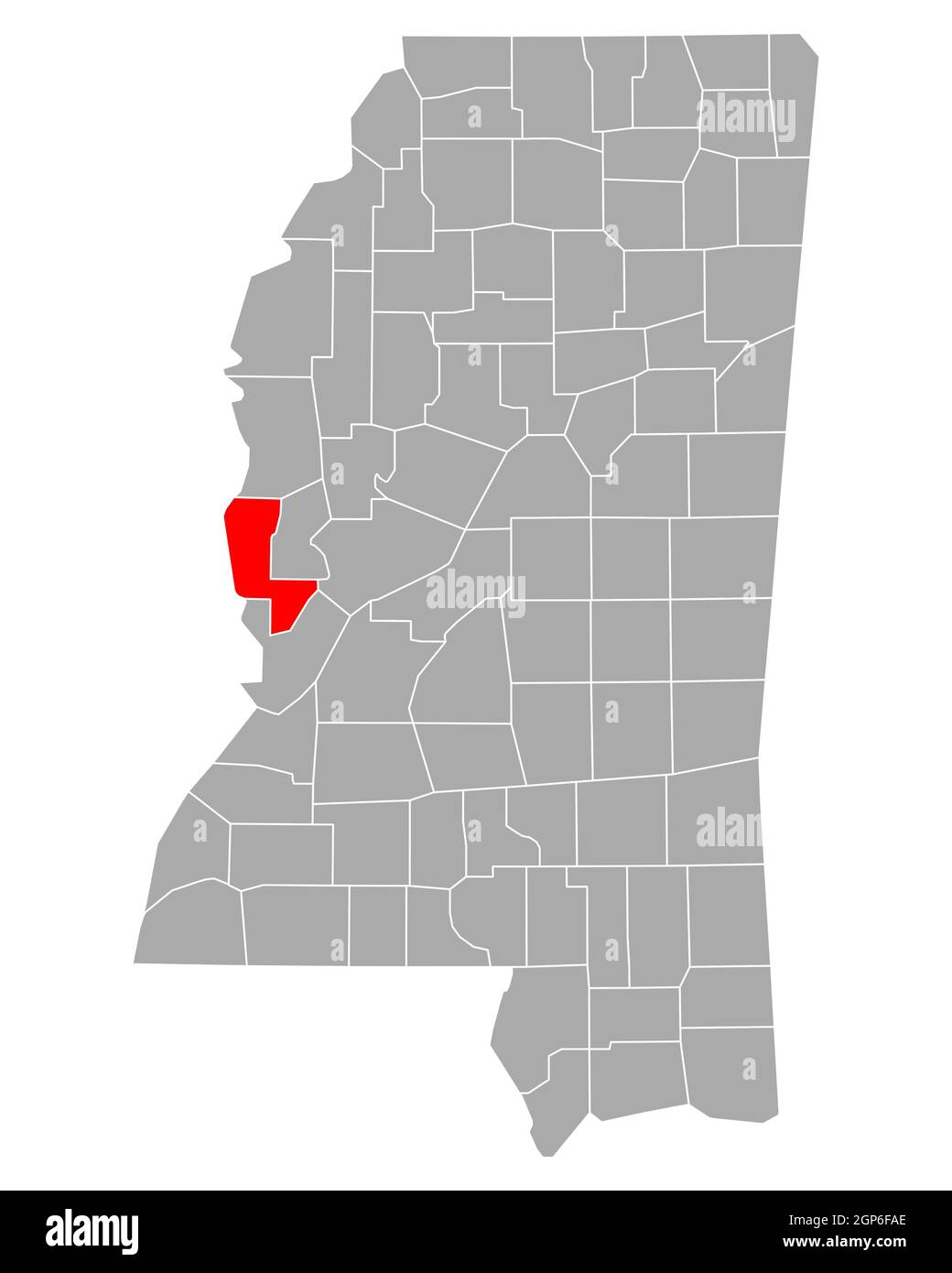 Map of Issaquena in Mississippi Stock Photo - Alamy