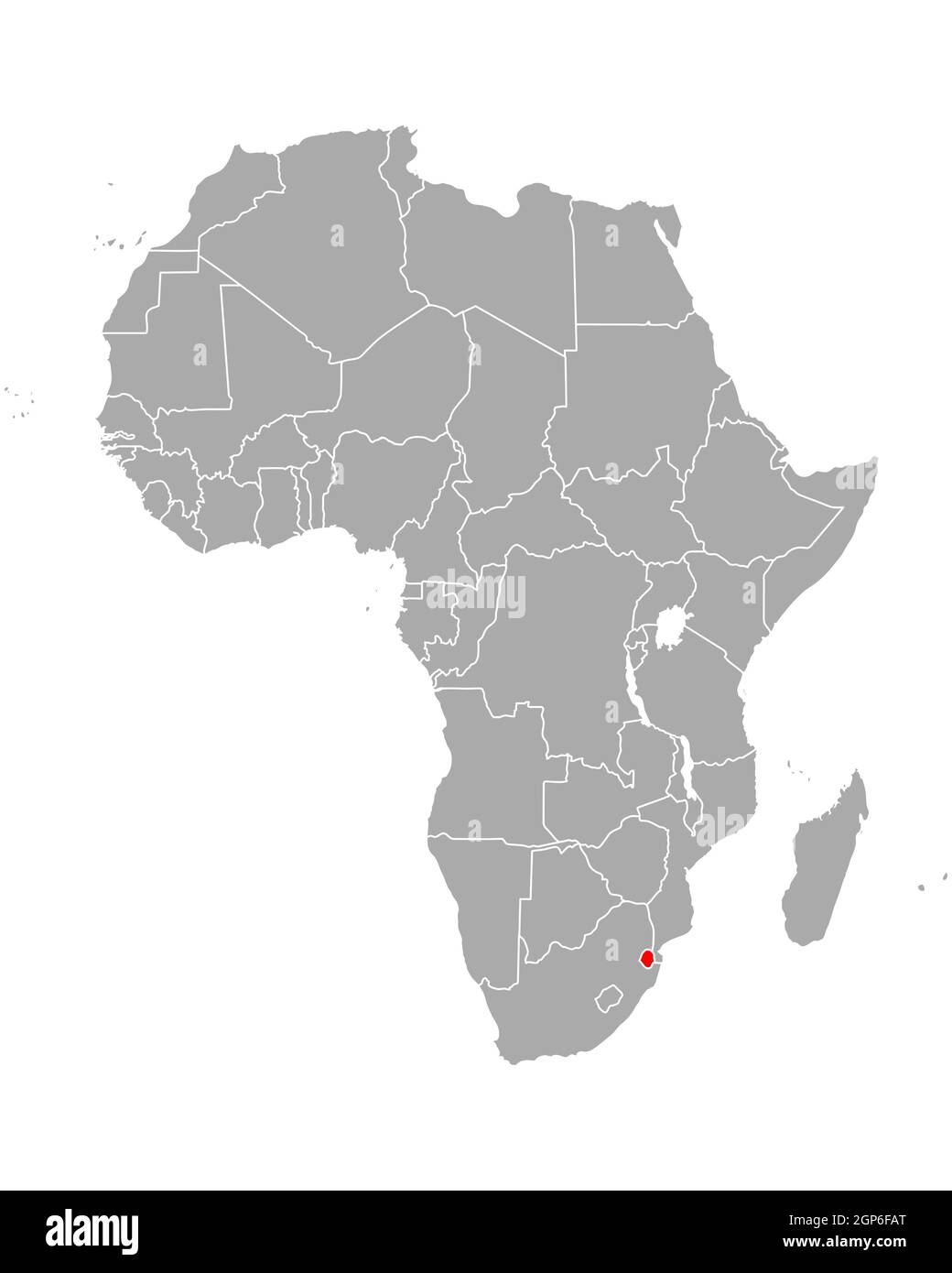 Map of Eswatini in Africa Stock Photo - Alamy