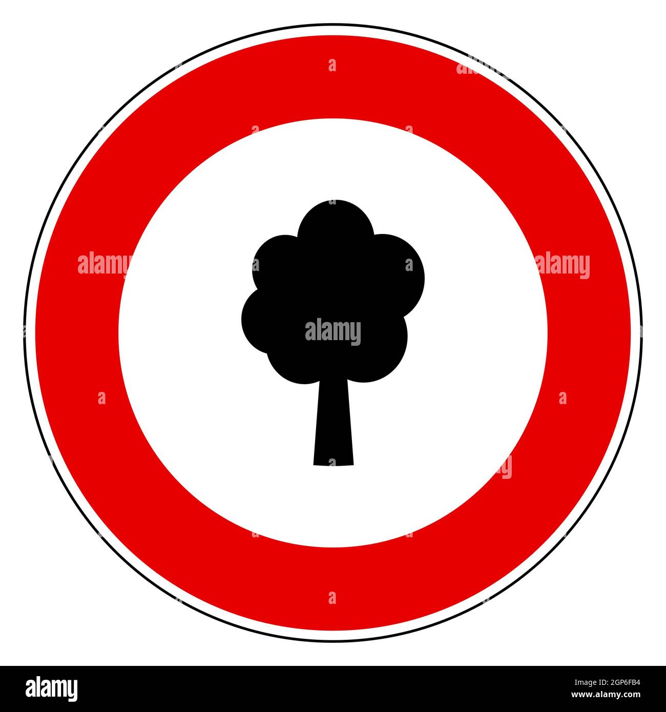 Tree and prohibition sign Stock Photo - Alamy