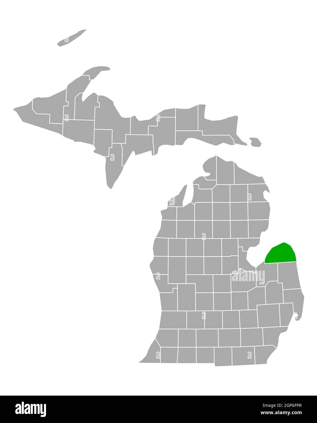 Map of Huron in Michigan Stock Photo - Alamy