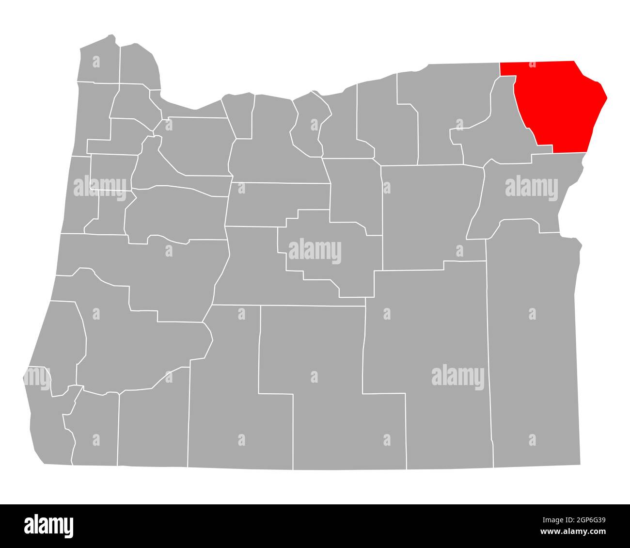 Map of Wallowa in Oregon Stock Photo - Alamy