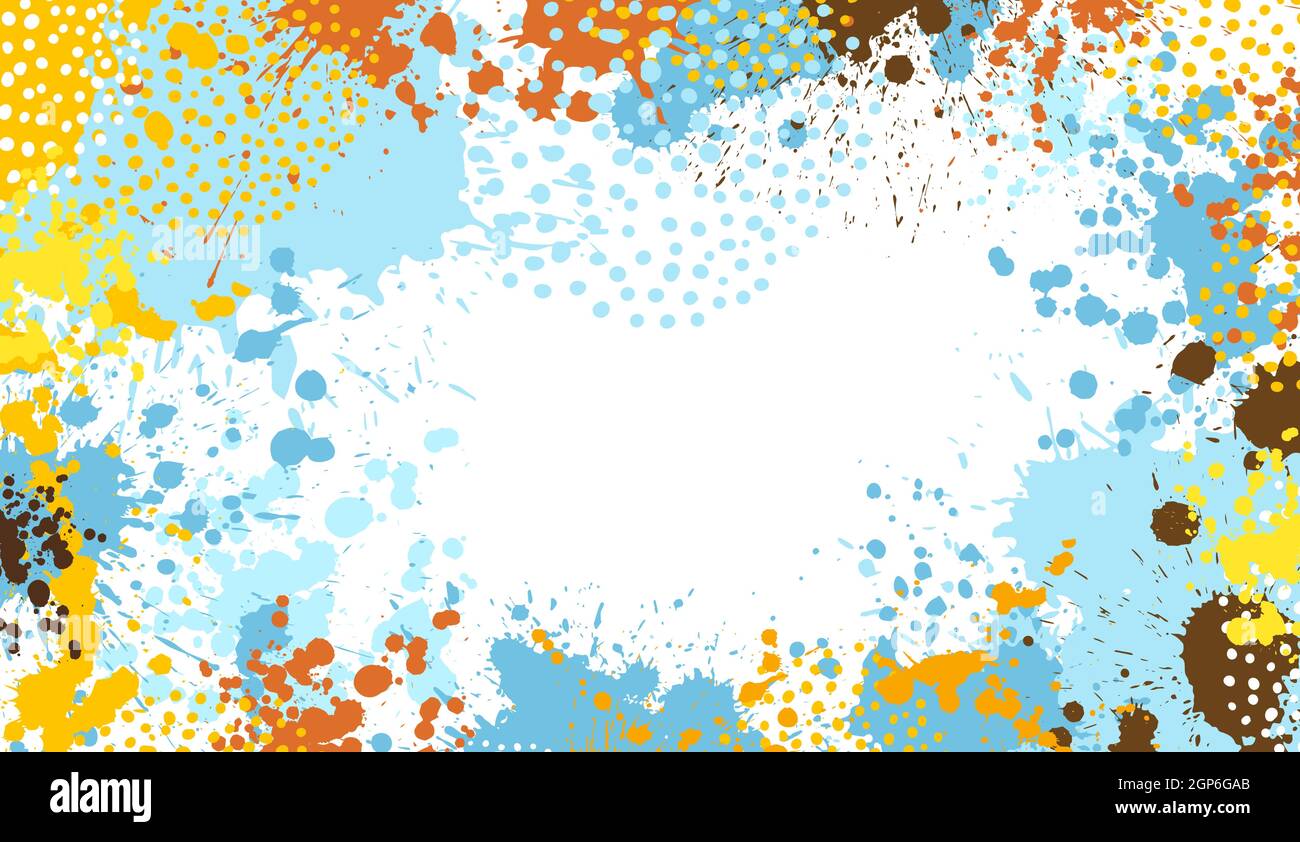 Background of blongs. Horizontal frame of paint stains. Vector ...