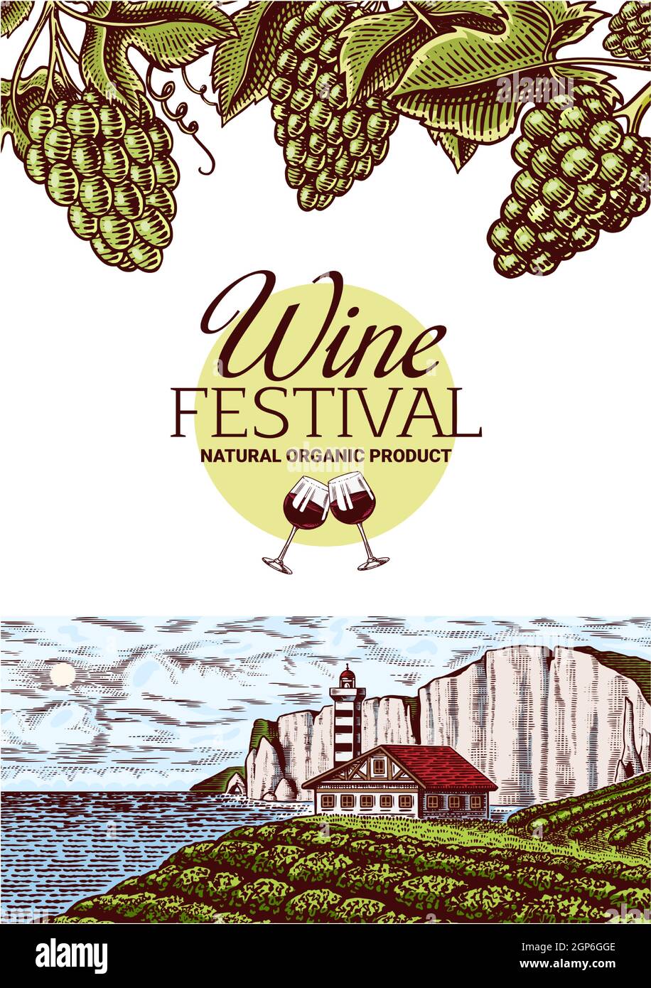 Wine poster or vineyard banner. Sparkling champagne background, Cheers ...