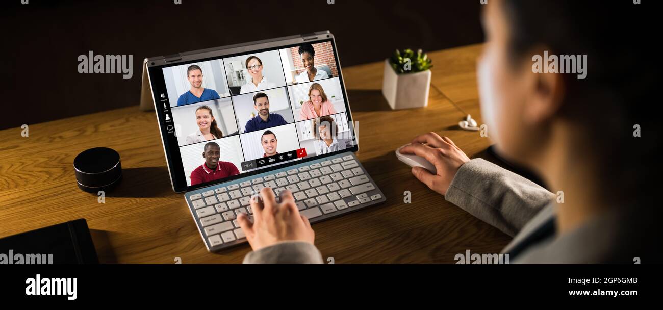 Night video conference online presentation hi-res stock photography and ...