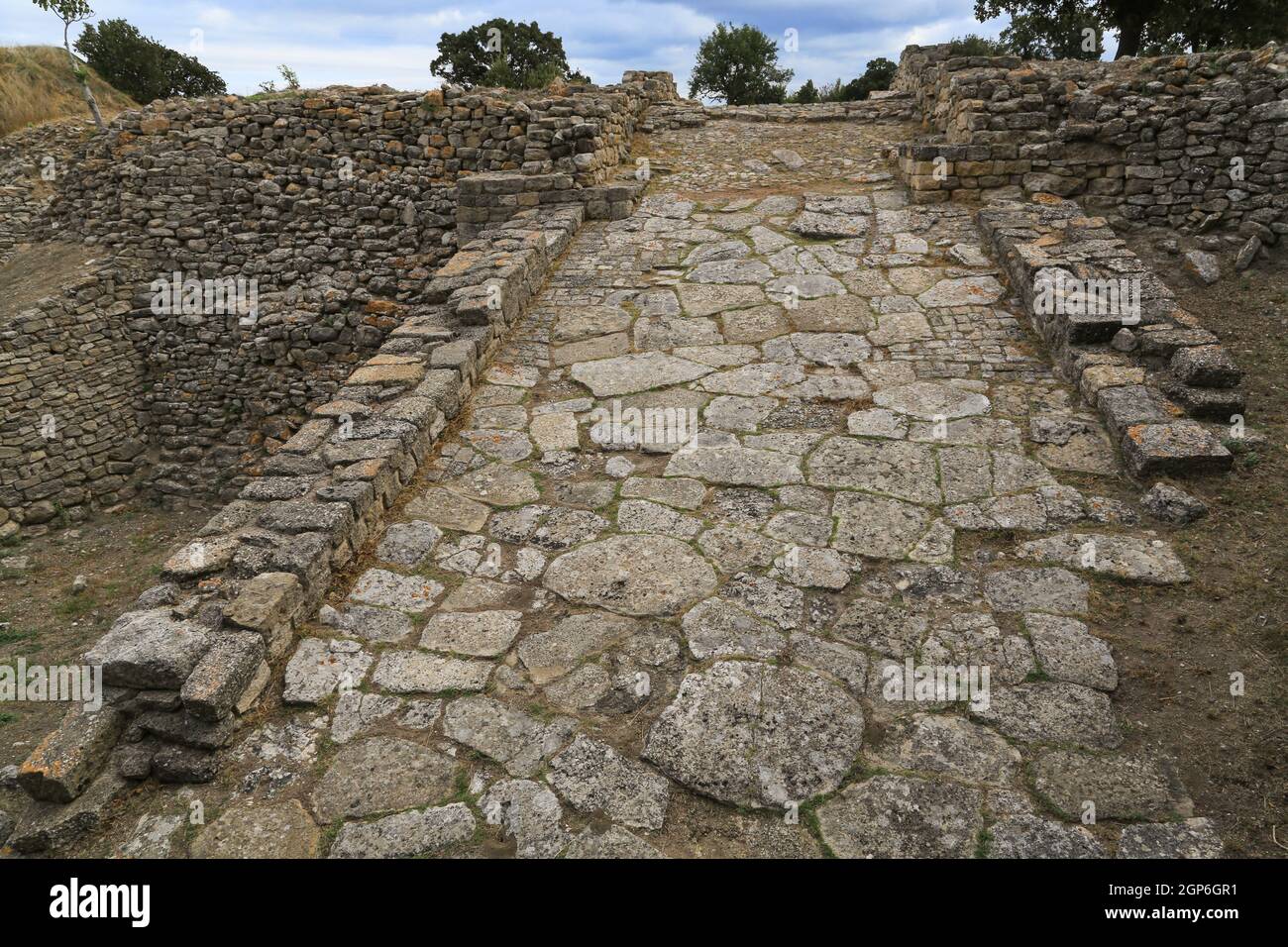 The stone ramp at the entrance to the legendary Ancient City of Troy ...