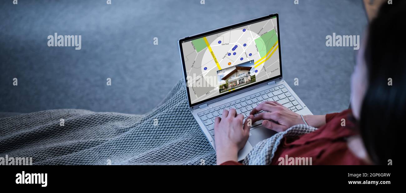 GPS Location Search On Map Online At Home Stock Photo - Alamy